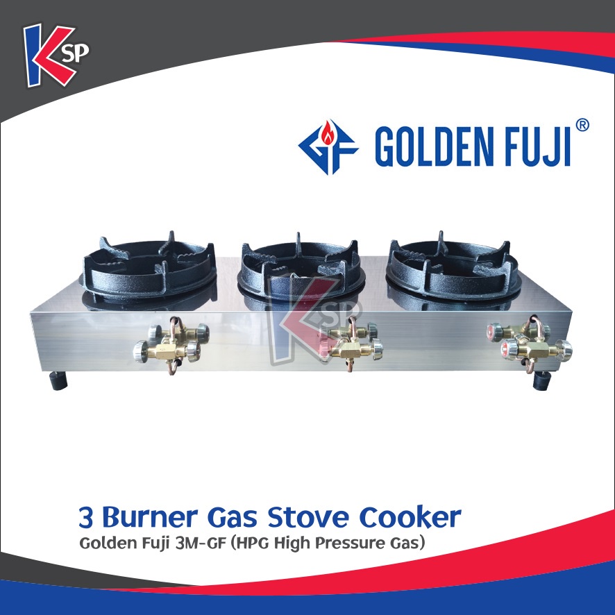 GOLDEN FUJI 3M-GF 3 BURNER STAINLESS STEEL HIGH PRESSURE COMMERCIAL GAS ...