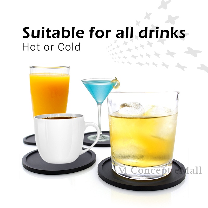 M Concept Alas Cawan Lapik Silicone Cup Coaster Round Rubber Mat Glass ...