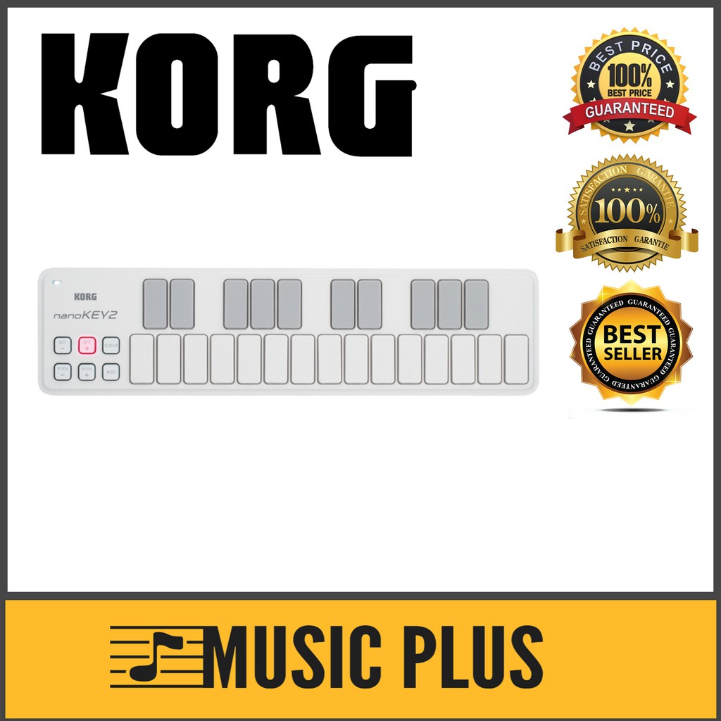 Korg nanoKEY2 - Midi Controller Slim Line USB Keyboard, White (nano ...