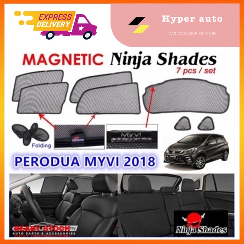 Perodua Myvi 2018-2023 Magnetic Ninja Sun Shade Sunshade (7pcs ...