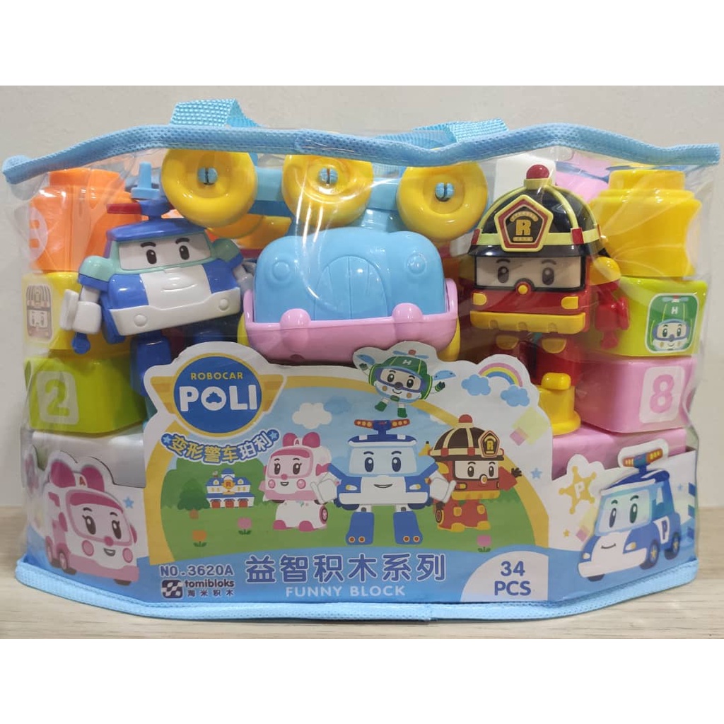 Ready Stock POLI ROBOCAR BUILDING BLOCK 34pcs & 52pcs/ Kereta Robocar ...