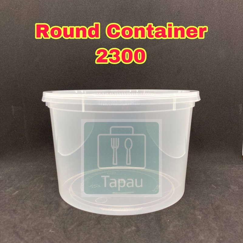 TAPAU - 2300 Round Disposable Plastic Food Container ( 25pcs± ) 2300ml ...