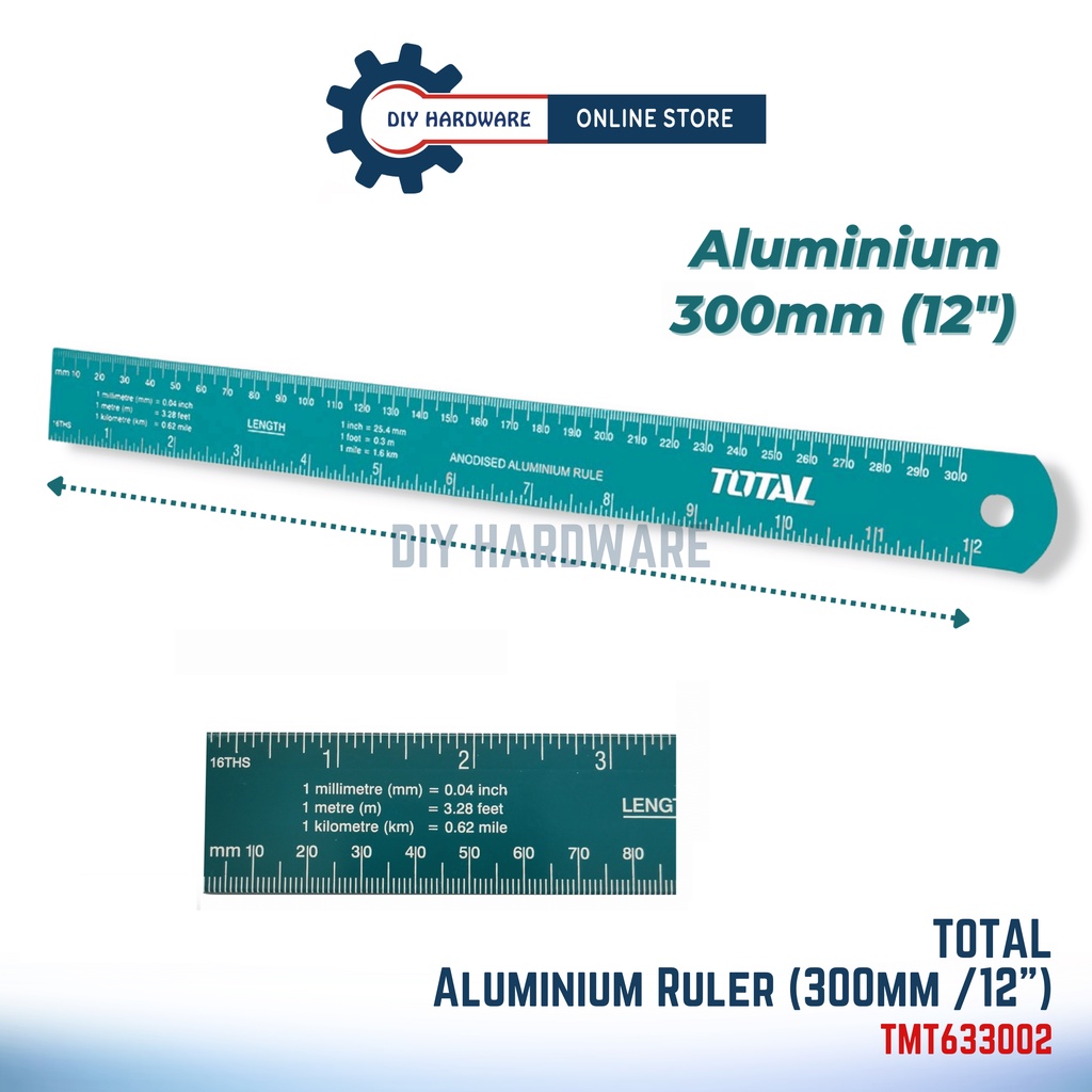 Total Aluminium Ruler (300mm /12") TMT633002 | Shopee Malaysia