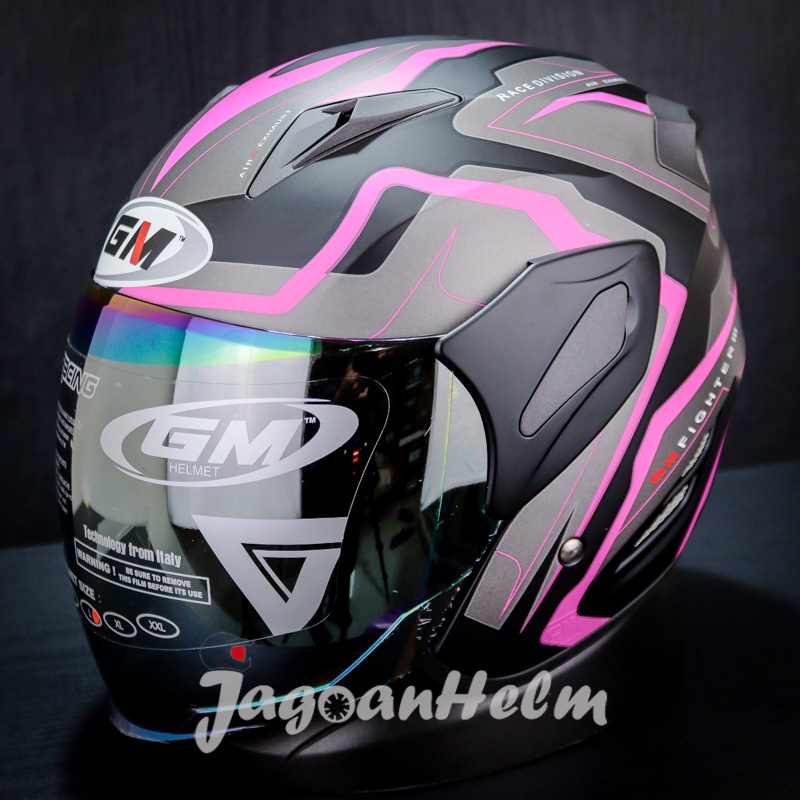 GM FIGHTER GV2 HELMET | BLACK PINK DOFF | SINGLE VISOR | Shopee Malaysia
