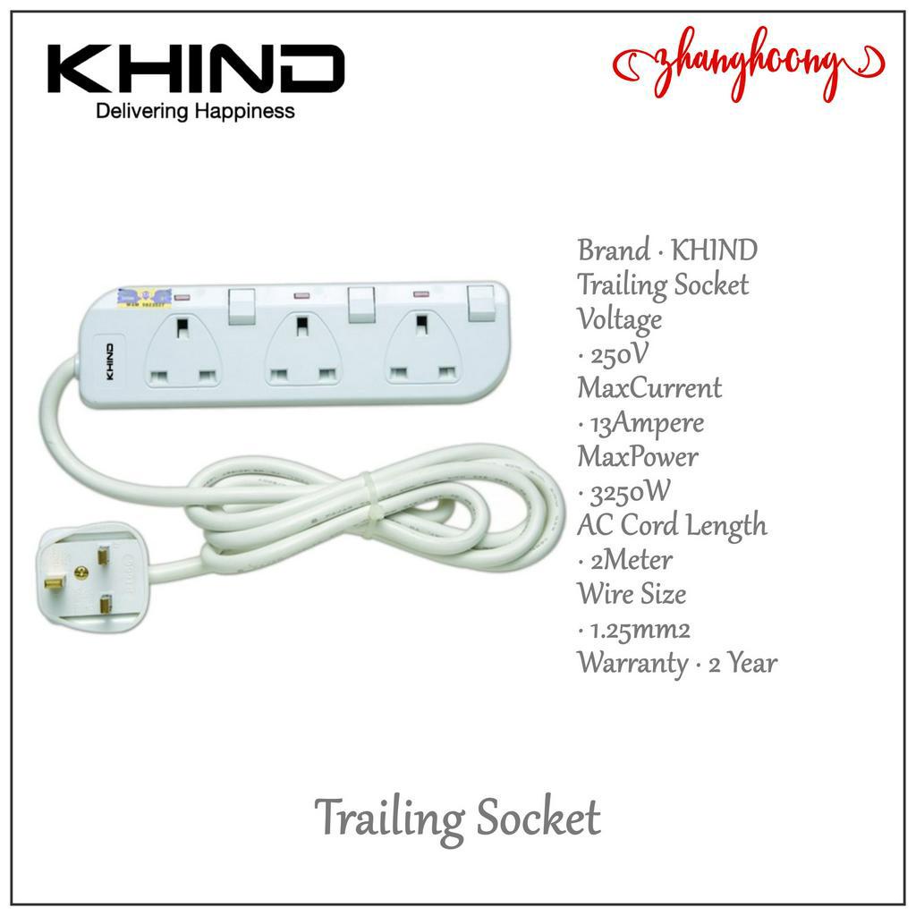 (100% Original) Khind Trailing Socket LN8133W | Shopee Malaysia