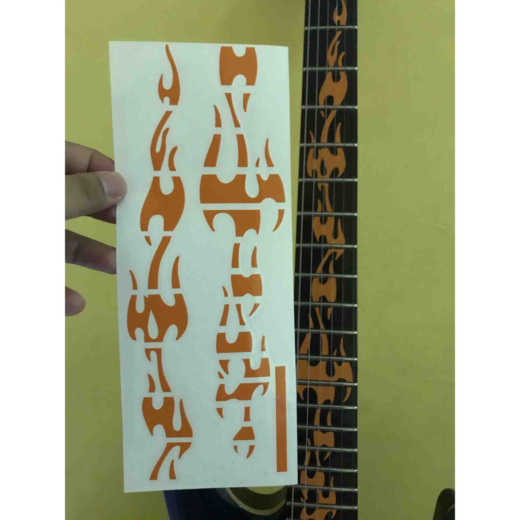 Fire Flames Electric Fretboard Guitar Inlay Sticker Electric Guitar ...