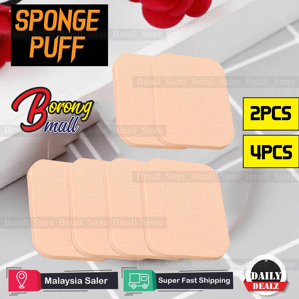 Soft Sponge Puff Facial Care Beauty Makeup Face Wash Square Wet Dry ...