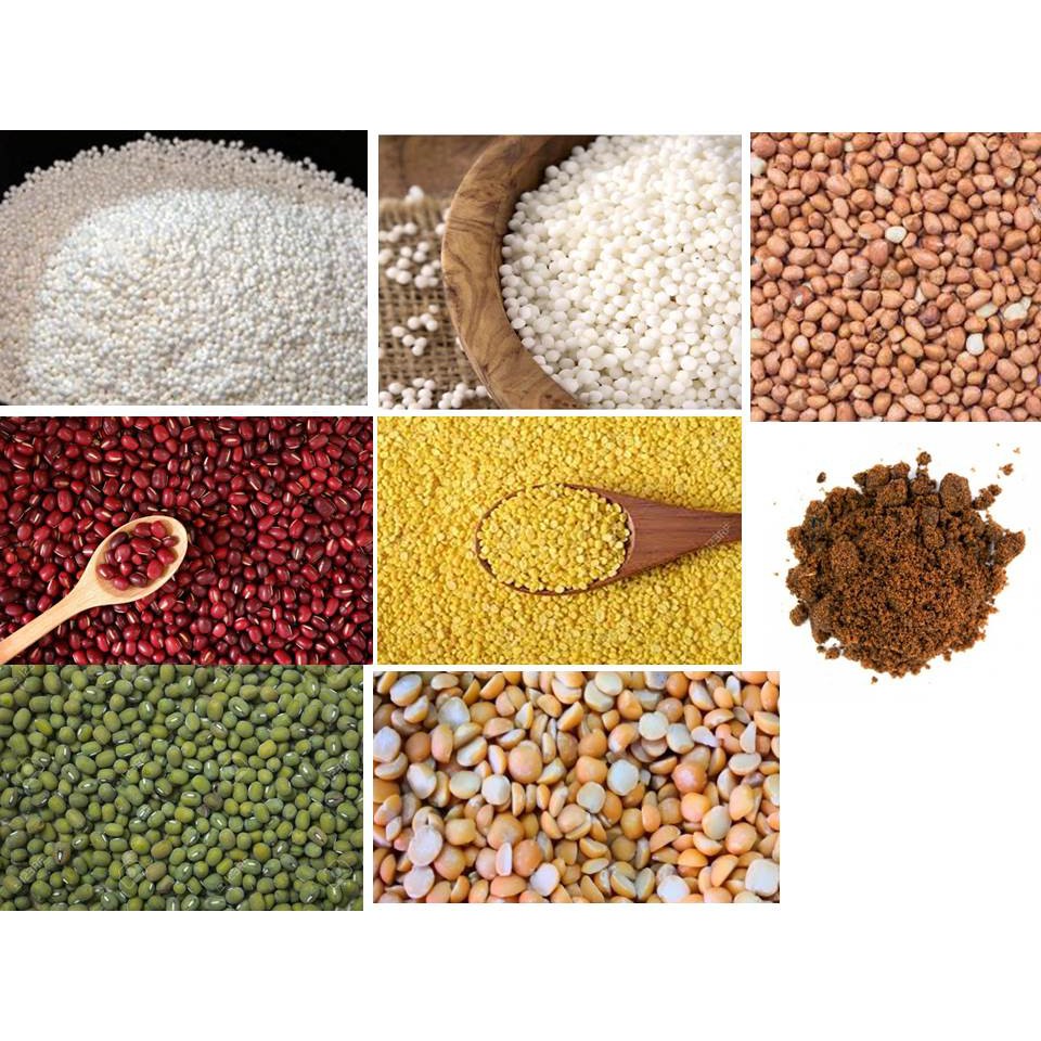 SAGU BESAR DAN KECIL, KACANG PARAPU DAN TANAH, KACANG MERAH DAN HIJAU ...