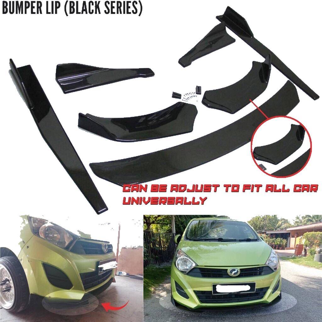 Car Universal FRONT BUMPER DIFFUSER Lip Wrap Angle Splitters Black ALL ...