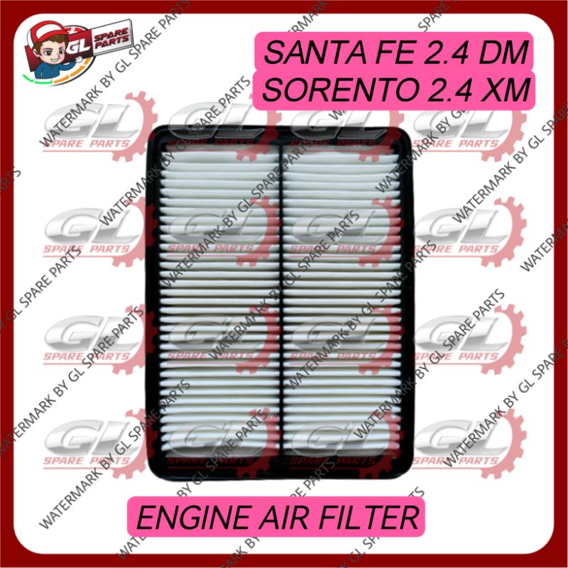 HYUNDAI SANTA FE 2.4 DM KIA SORENTO 2.4 XM ENGINE AIR FILTER 28113 ...