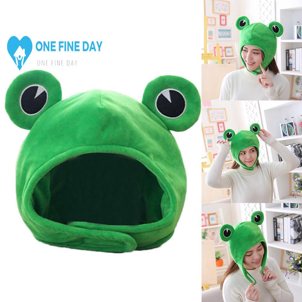 Cartoon Funny Adorable Plush Frog Hat Cosplay Costume Headgear Hat ...