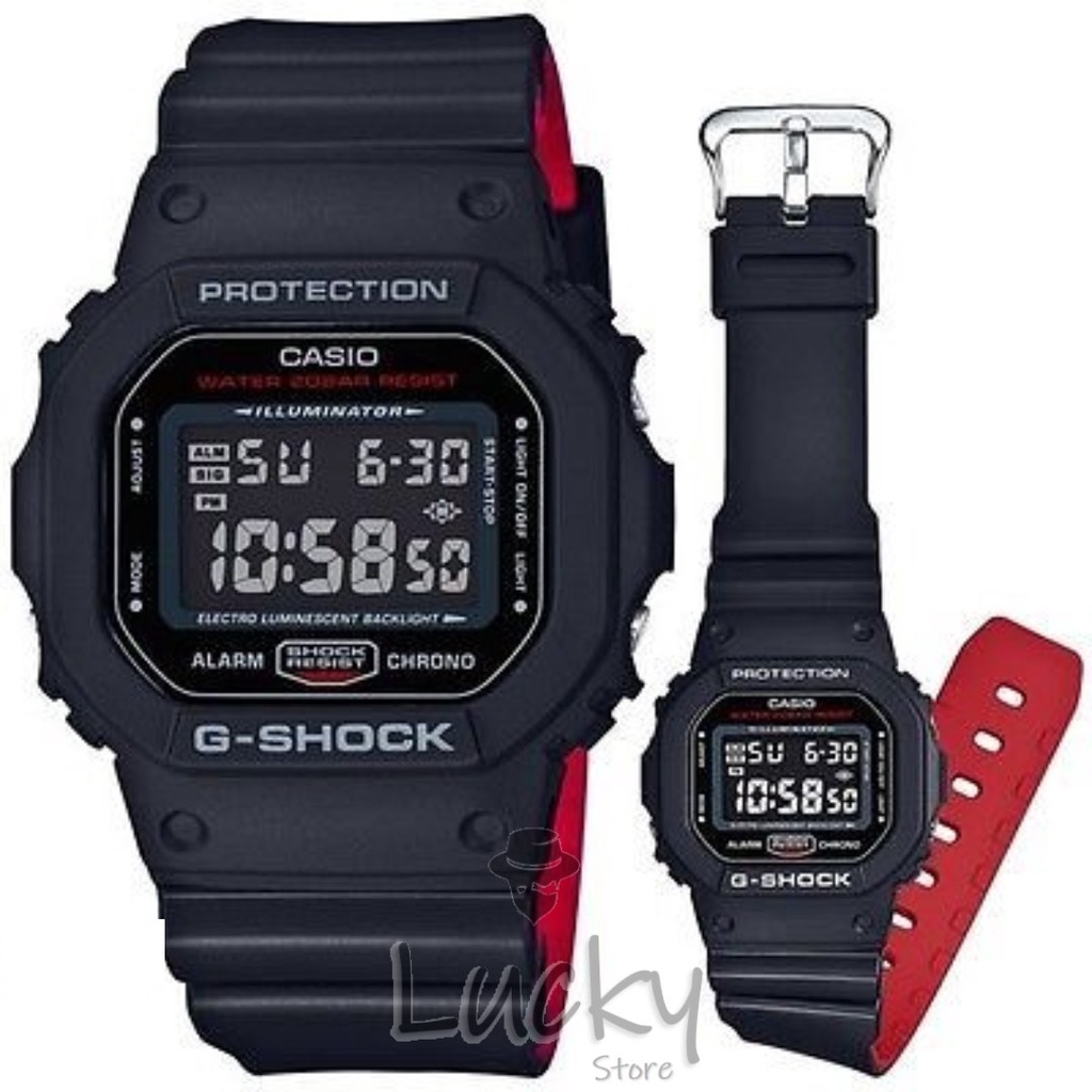 Lucky Store [Japan Made] DW5600HR-1 BLACK RED VAMPIRE for Unisex Black ...