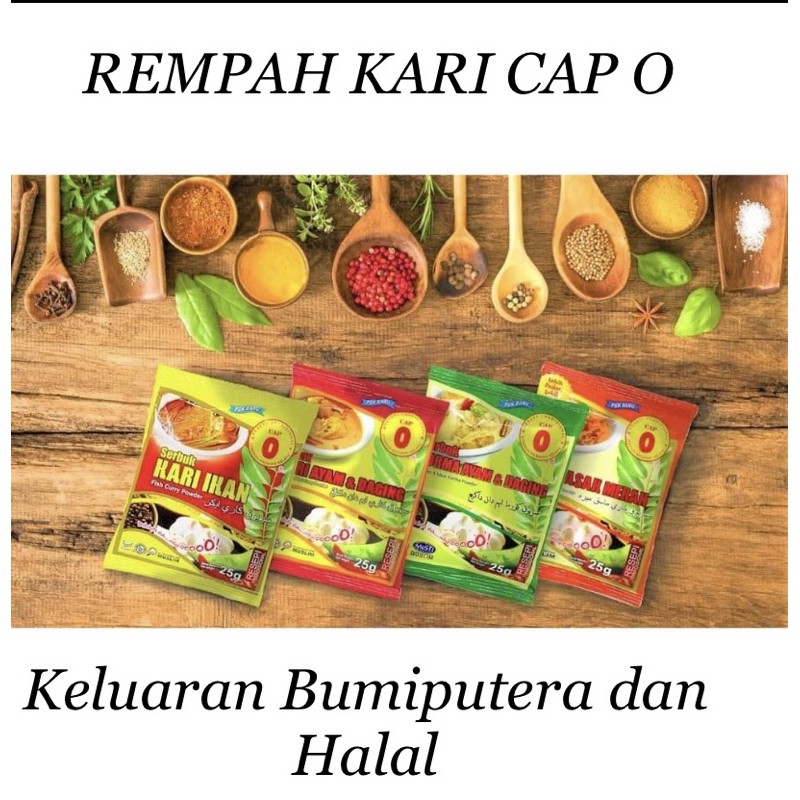 🔥🔥READY STOK🔥🔥REMPAH KARI CAP O ORIGINAL 25g x 5 pcs | Shopee Malaysia