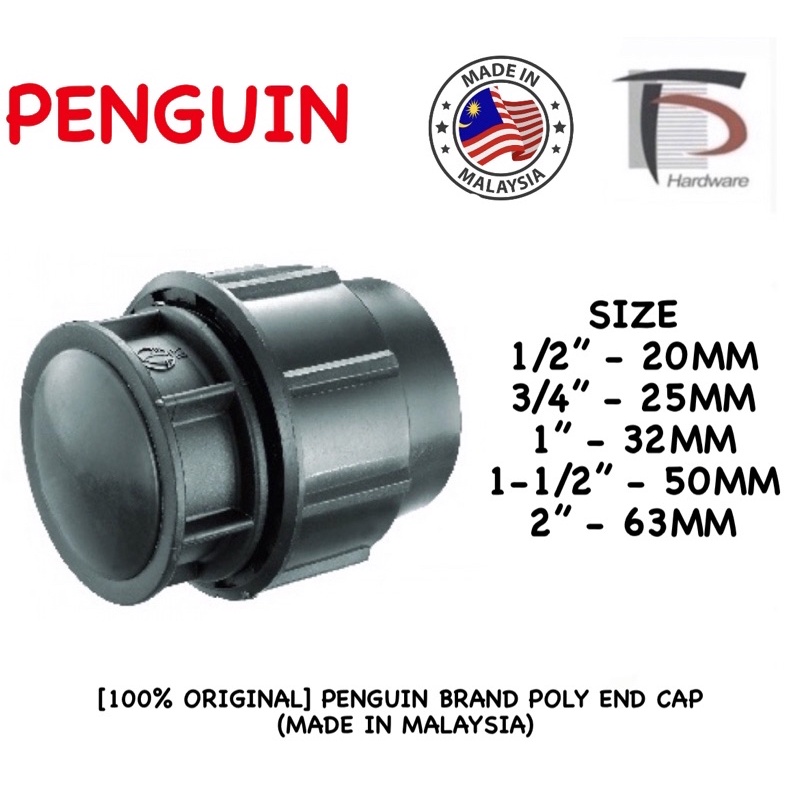 [100% ORIGINAL] PENGUIN BRAND POLY END CAP (MADE IN MALAYSIA) | Shopee ...