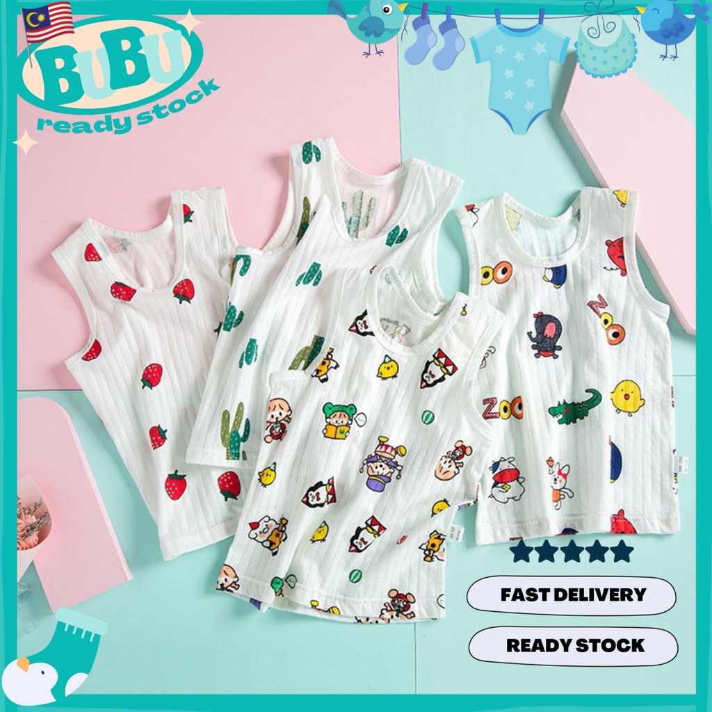 BUBU Ready Stock in Malaysia Baby Kids 6M-24M Singlet Sleeveless Tank ...