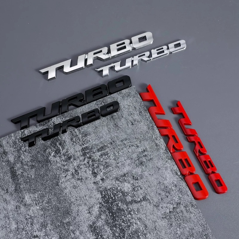 TURBO Metal Car Sticker Badge Adhesive Auto Tailgate Emblem Trim 3D ...