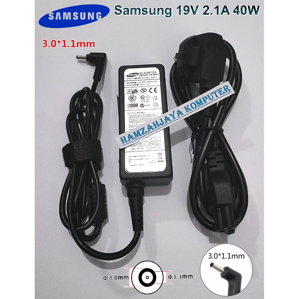 SAMSUNG 19V 2.1A DC 3.0X1.1MM 40W Laptop Charger (SMALL PLUG) | Shopee ...