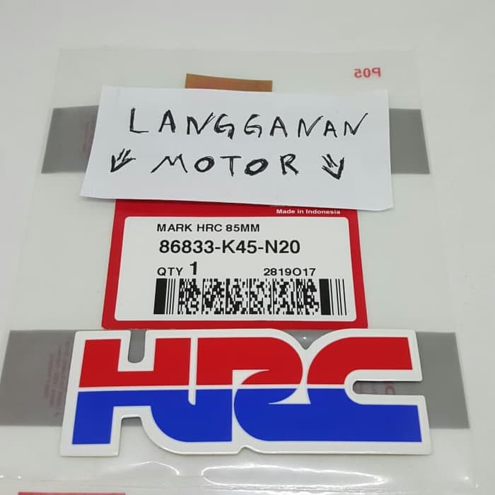 Mark sticker, HRC 85mm logo sticker, original AHM Ori honda | Shopee ...