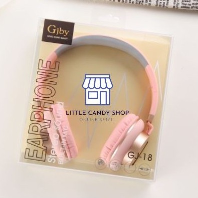Music Headset GJBY GJ-18, Super Bass Headphone with Mic, Over Ear Cute Earphone For Gaming ...