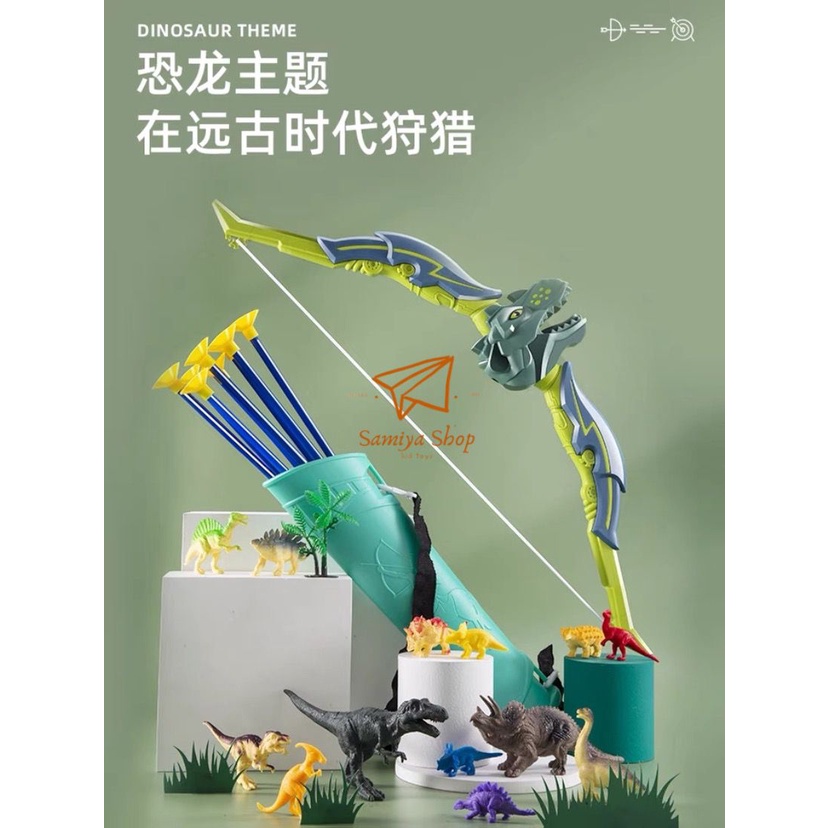 Toy Dinosaur Archery Bow And Arrow Set For Boy Pretend Play - Ready ...