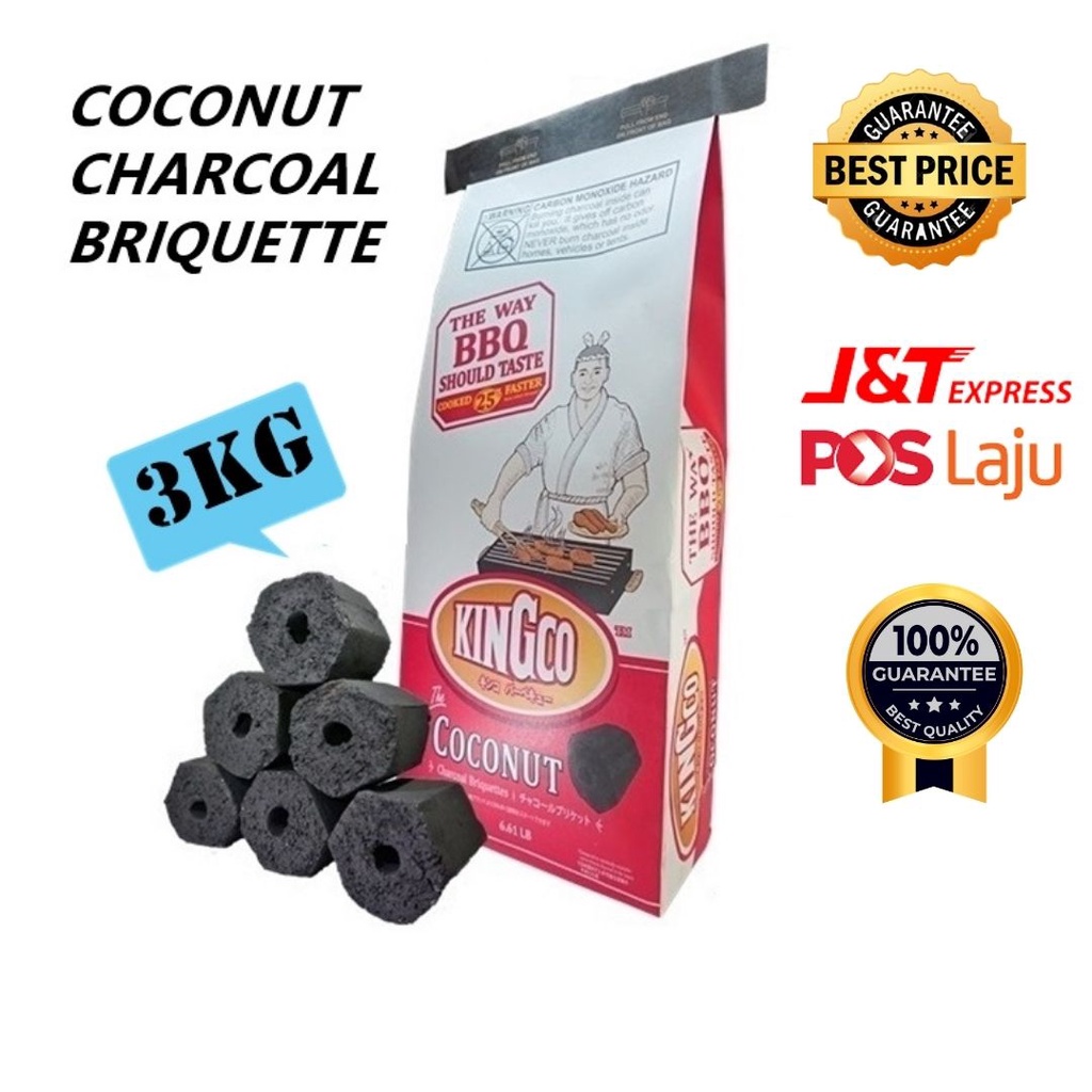Camping BBQ Charcoal Coconut Kayu Arang Kelapa Picnic Fire Api Bakar Ikan Barbeque Khemah 3Kg ...