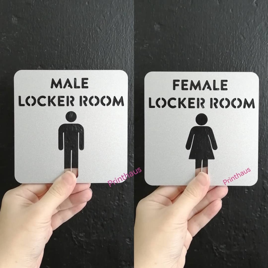 Modern ACP Male Locker Sign Female Locker Sign Papan Tanda Loker Lelaki ...
