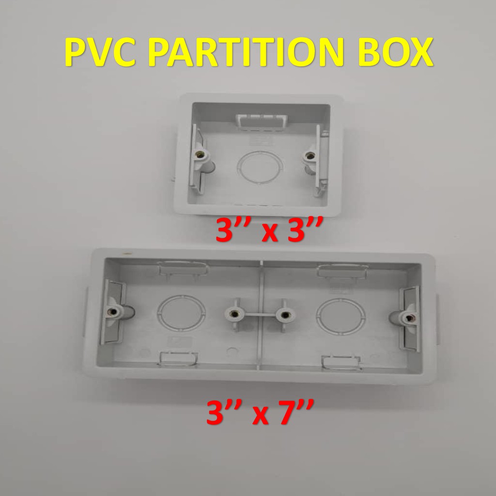 Pvc Partition Box 3x3 / 3x7 For Electric Switches & Socket | Shopee ...