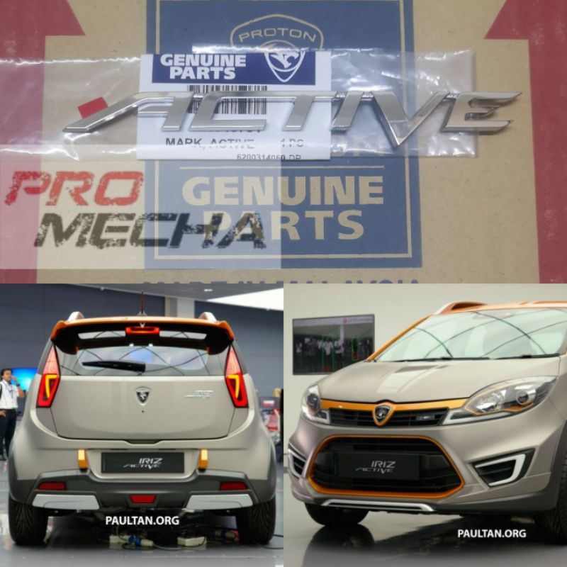 ORIGINAL PROTON IRIZ ACTIVE REAR BONNET EMBLEM ACTIVE LOGO MARK CHROME ...
