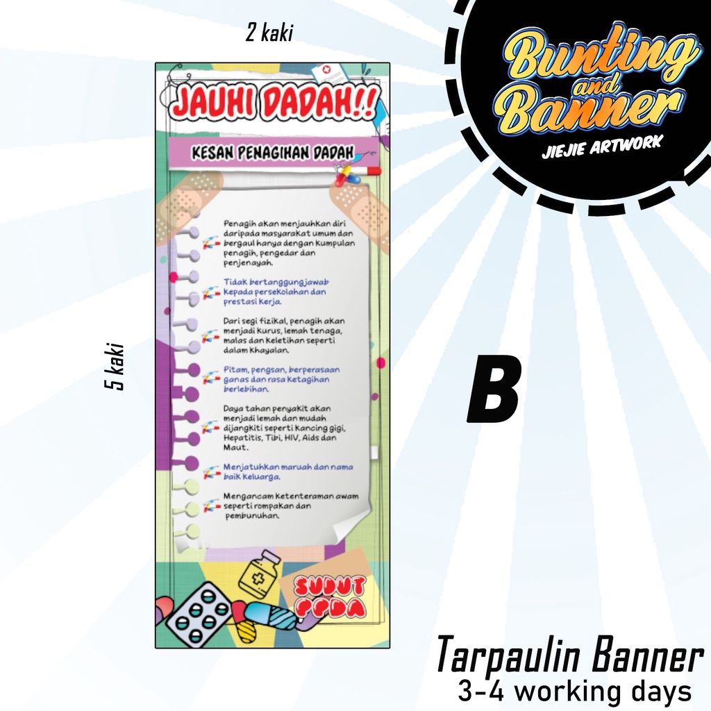 Bunting PPDa / banner PPDa / Pencegahan Dadah / Carta PPDa | Shopee ...