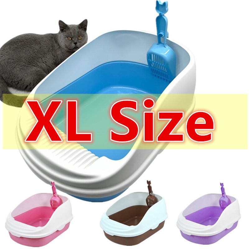 READY STOCK XL 56cm Quality Cat Litter Box + FREE SCOPE Bekas Pasir ...