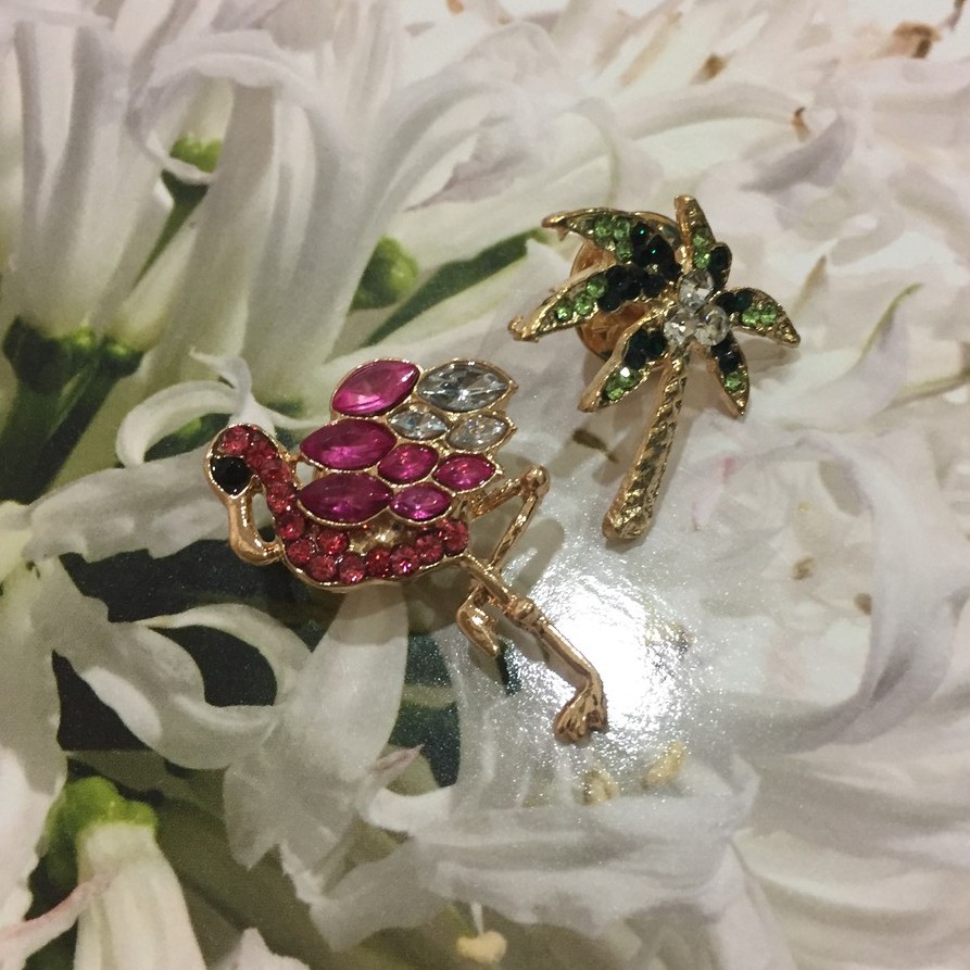 Brooch 💗Flamingo💗 & 💚Coconut Tree💚 (511) | Shopee Malaysia
