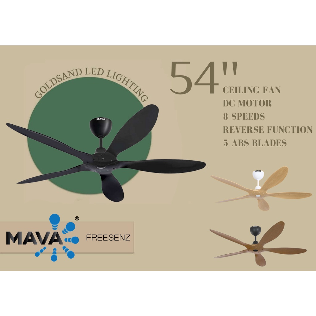 MAVA FREESENZ 54'' SLIM CEILING FAN WITH REMOTE CONTROL 8 SPEED DC ...