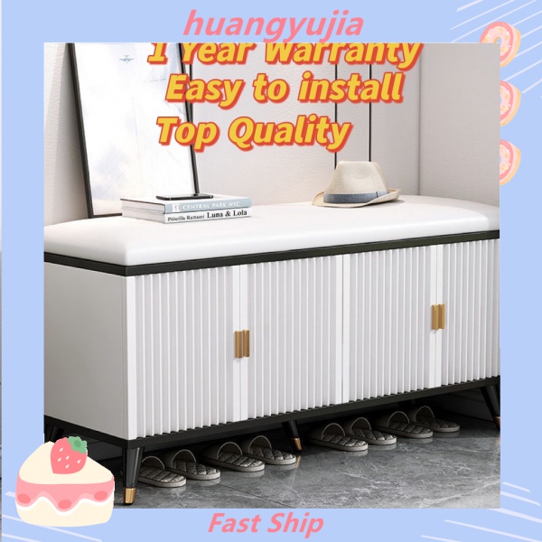 Luxury Shoe Cabinet with Cushion Shoe Stool Ottoman Shoe Wearing Stool ...