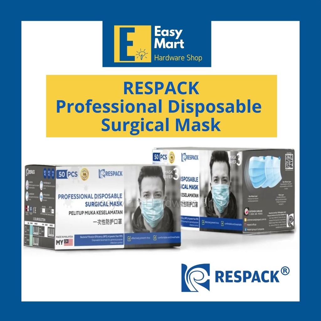 [𝐑𝐄𝐀𝐃𝐘 𝐒𝐓𝐎𝐂𝐊] 𝐑𝐄𝐒𝐏𝐀𝐂𝐊 𝐏𝐫𝐨𝐟𝐞𝐬𝐬𝐢𝐨𝐧𝐚𝐥 𝐃𝐢𝐬𝐩𝐨𝐬𝐚𝐛𝐥𝐞 𝐒𝐮𝐫𝐠𝐢𝐜𝐚𝐥 𝐌𝐚𝐬𝐤 | Shopee ...