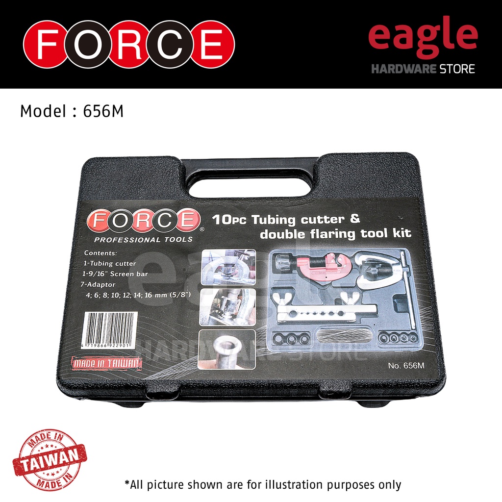 Force 656M 10pcs Tubing Cutter & Double Flaring Tools Kit ( Metric ) | Shopee Malaysia