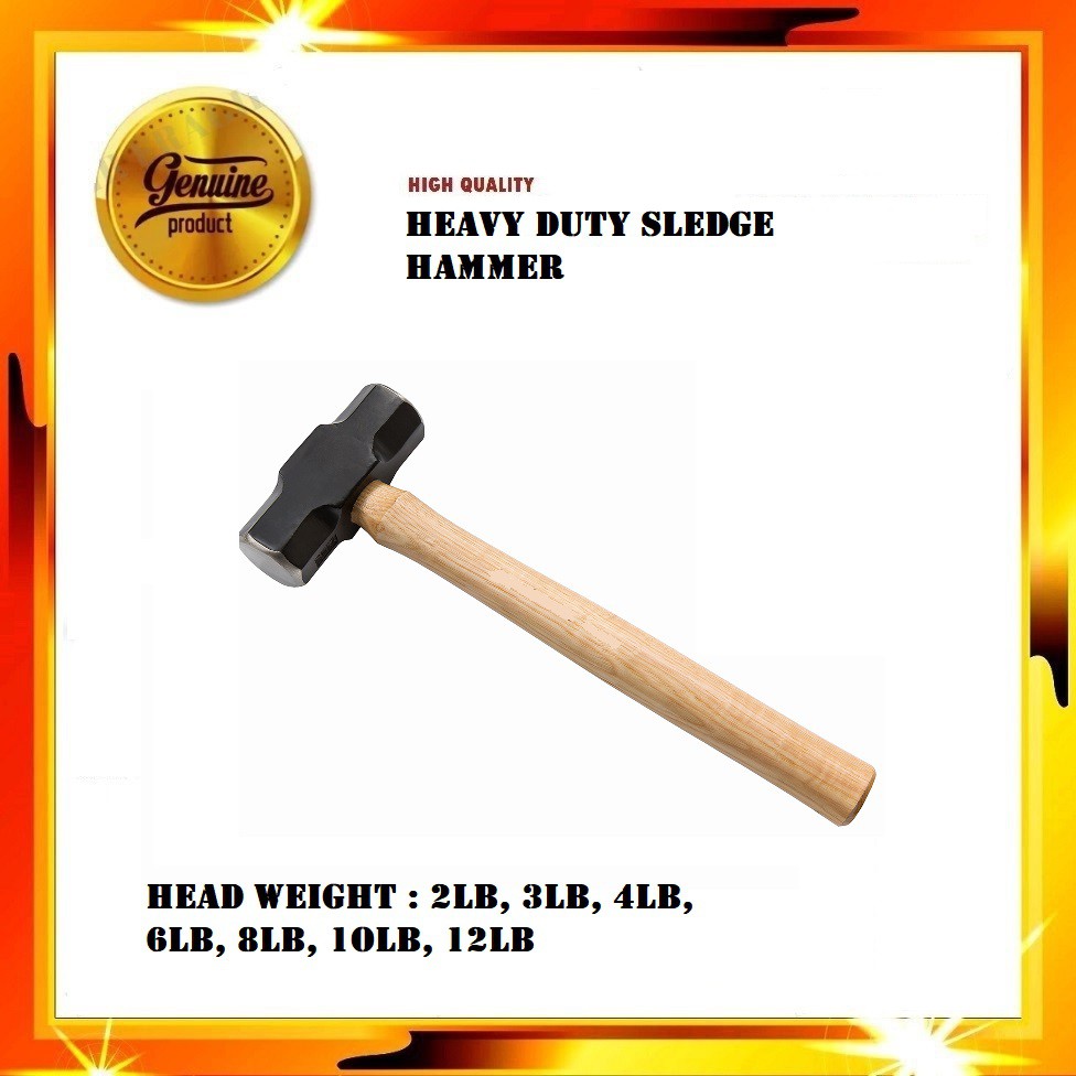 2LB 3LB 4LB 6LB 8LB 10LB 12LB Heavy Duty Sledge Hammer Wood Handle ...