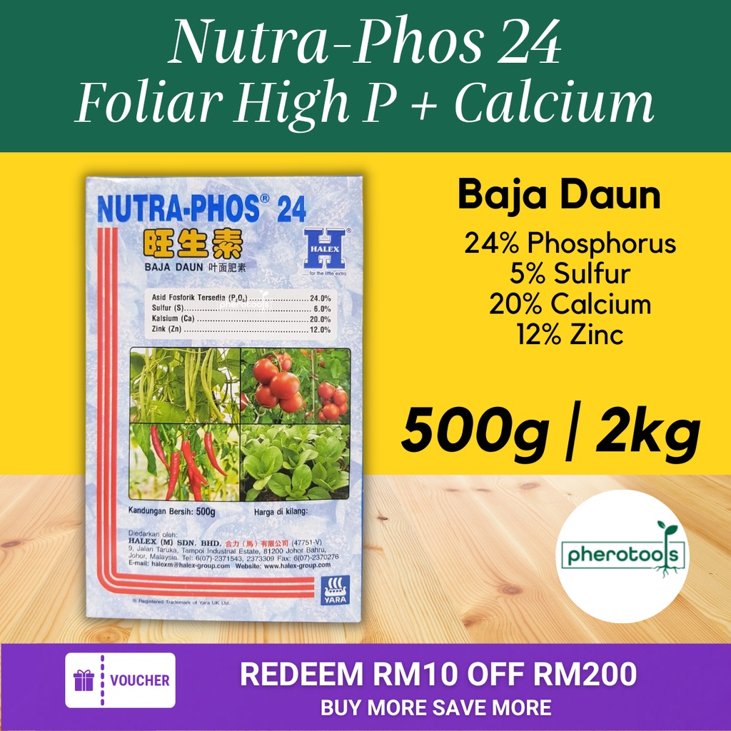 Pherotools HALEX NUTRA-PHOS 24 500g/2KG (Baja Daun) Foliar Fertilizer ...