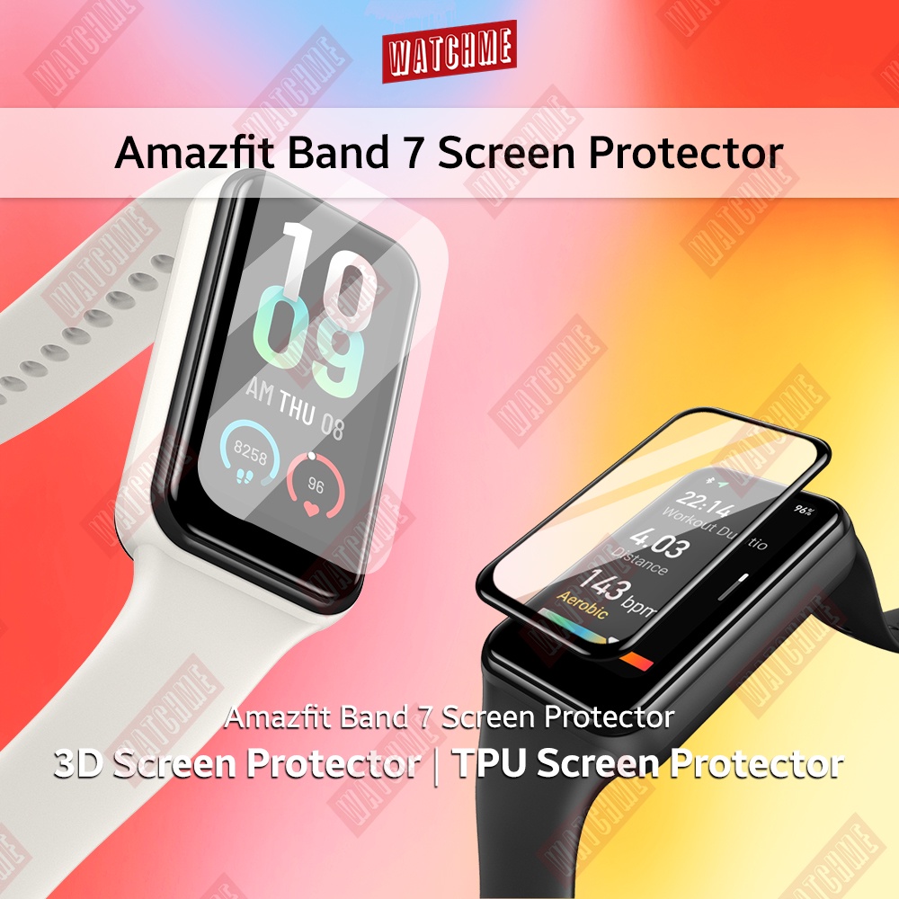 Amazfit Band 7 Screen Protector, 3D Full Cover PMMA Film & TPU Soft Film (Scratch Resistance ...