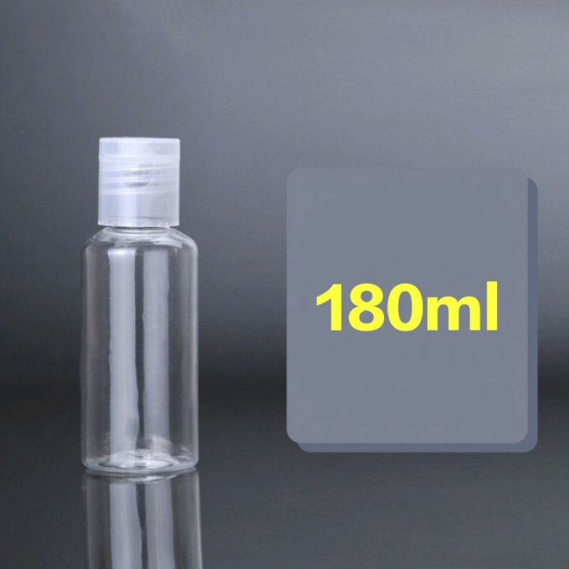 Flip Cap Transparent Bottle 180ml PET Plastic bottle Shampoo Container Travel Bottle 180ml 塑料瓶 ...