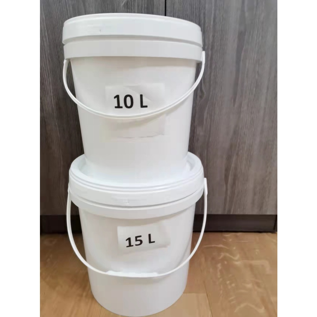 Ready Stock 10L & 15L Food Grade PP Plastic Paint Pail Litre Durable ...