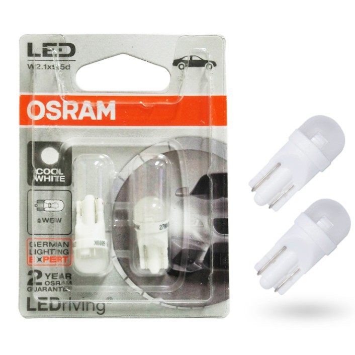 led lights Osram T10 W5W 12V 6000K Cool White LED Bulb (SET-2PCS) | Shopee Malaysia