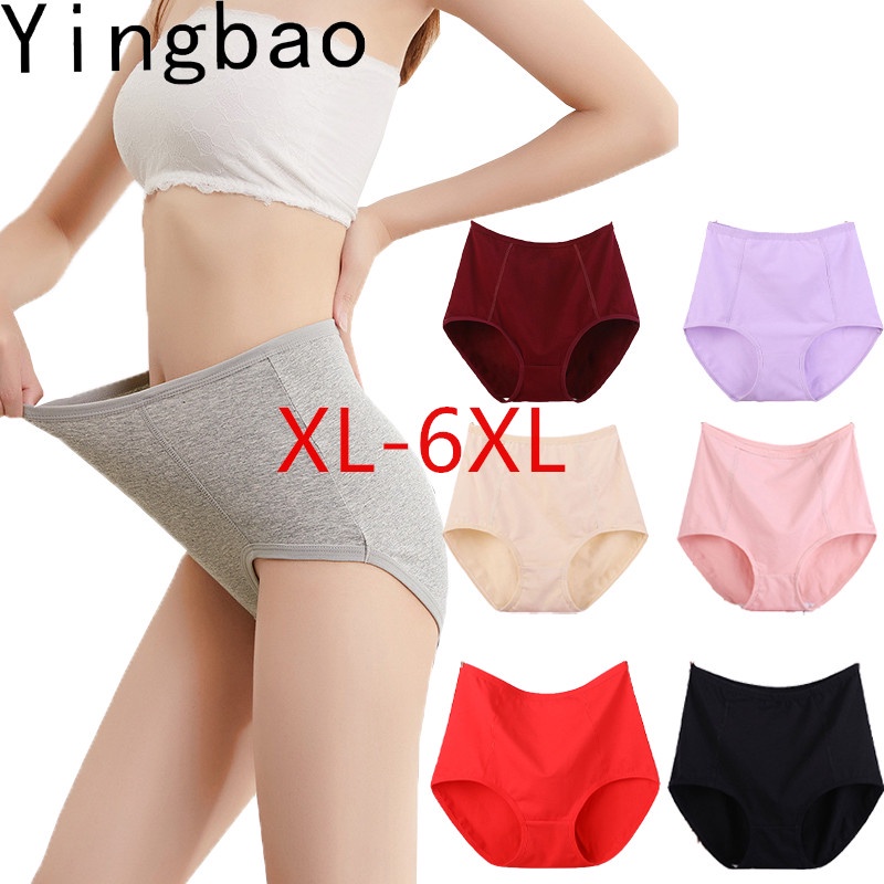 Yingbao Xl 6xl High Waist Underwear Womens Pure Cotton Oversized