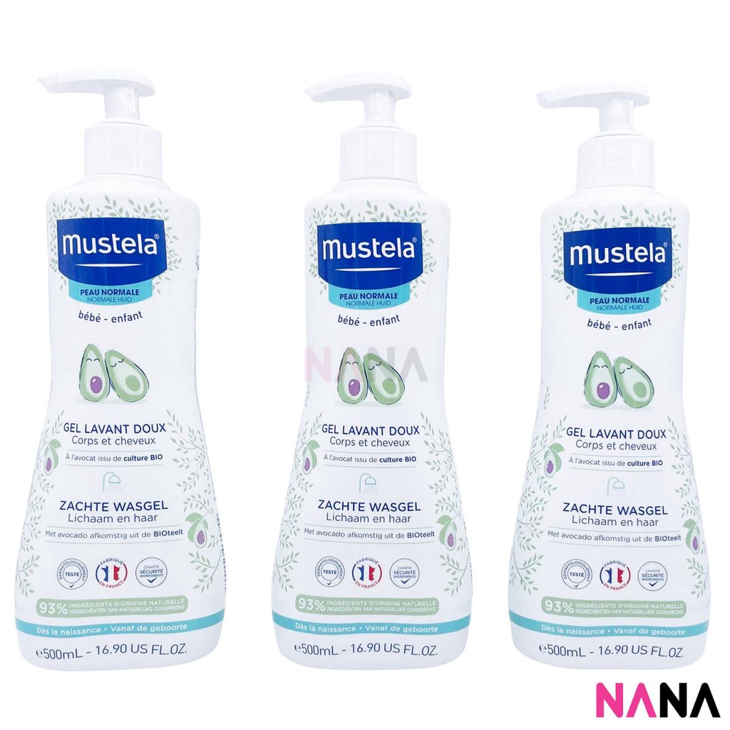 Mustela Gentle Cleansing Gel (Hair and Body Wash) 500ml x 3pcs (EXP:02 ...