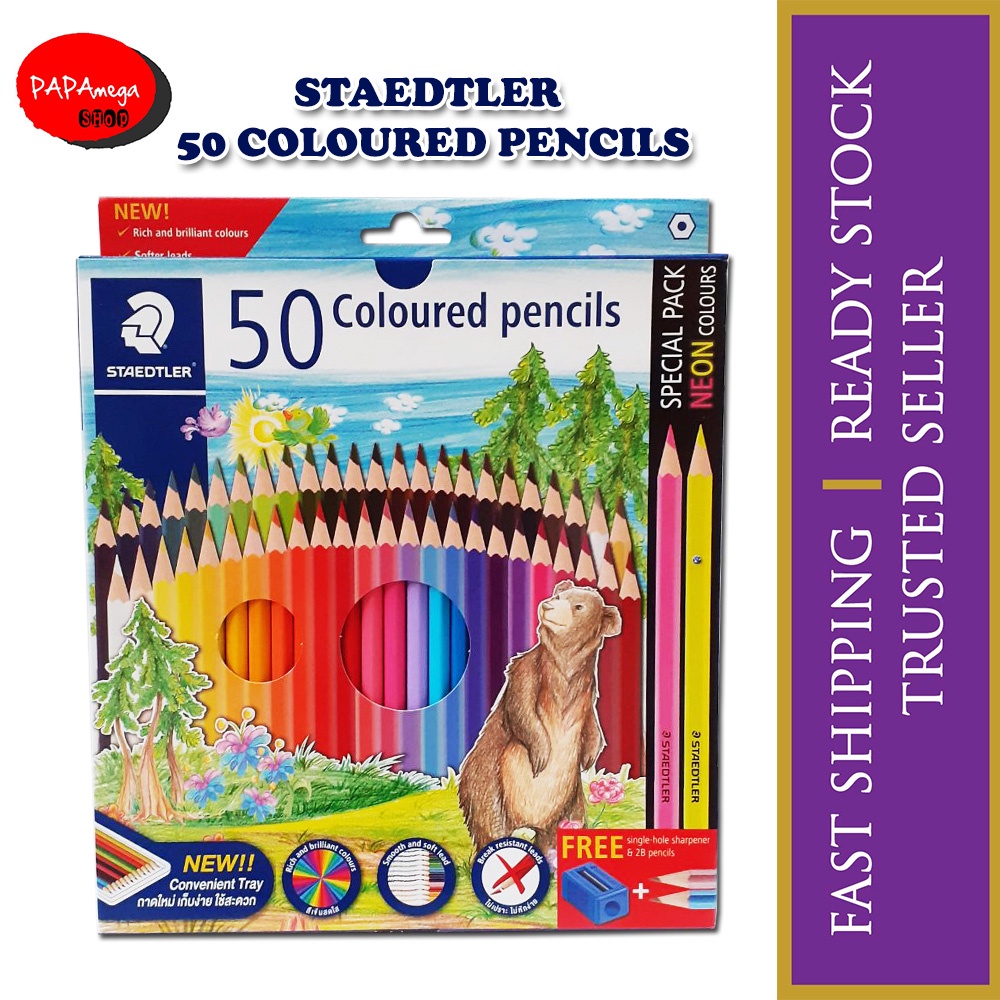 STAEDTLER 50 COLOURED PENCILS (SPECIAL PACK) | Shopee Malaysia