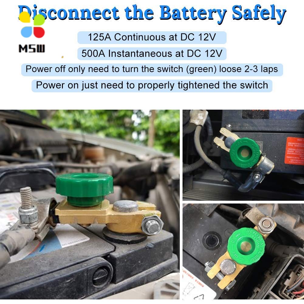 MSW Car Heavy Duty Battery Isolator Master Disconnect Cut Off Kill ...