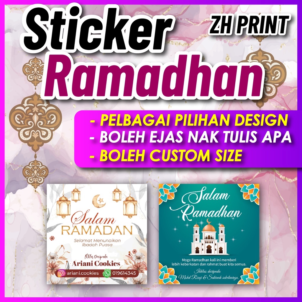 Sticker Ramadan | Stiker Salam Ramadhan | Sticker Doorgift | Sticker ...