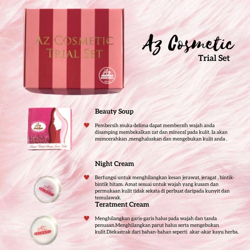 AZ COSMETIC TRIAL SET (3IN1) RAWATAN WAKTU MALAM SAHAJA (3g) | Shopee ...