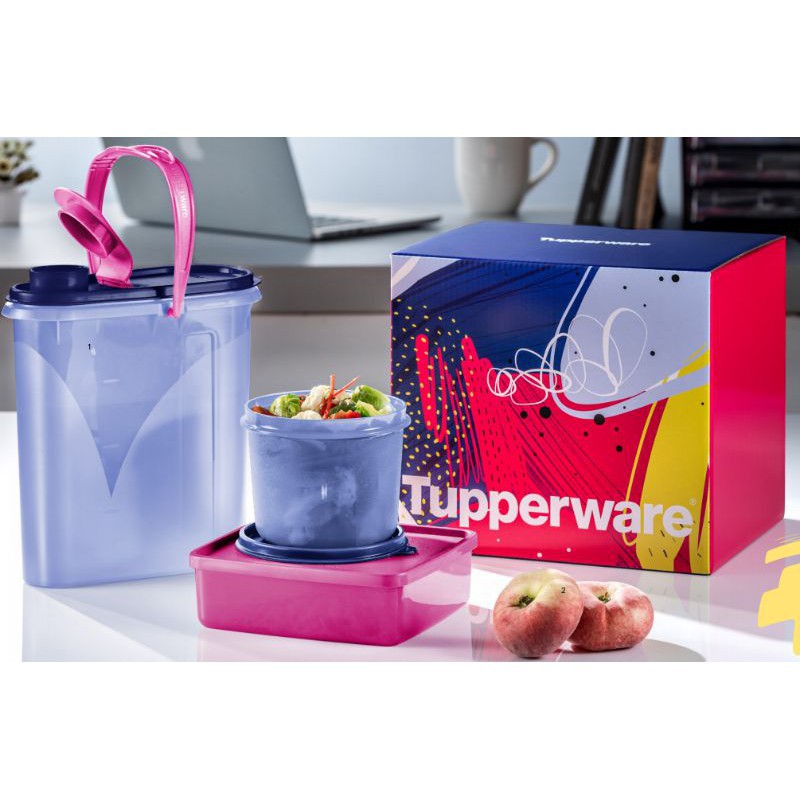 🔥 READYSTOCK L.E.L.O.N.G 🔥 TUPPERWARE SLIM & SAVVY SNACK SET (3 IN 1 ...