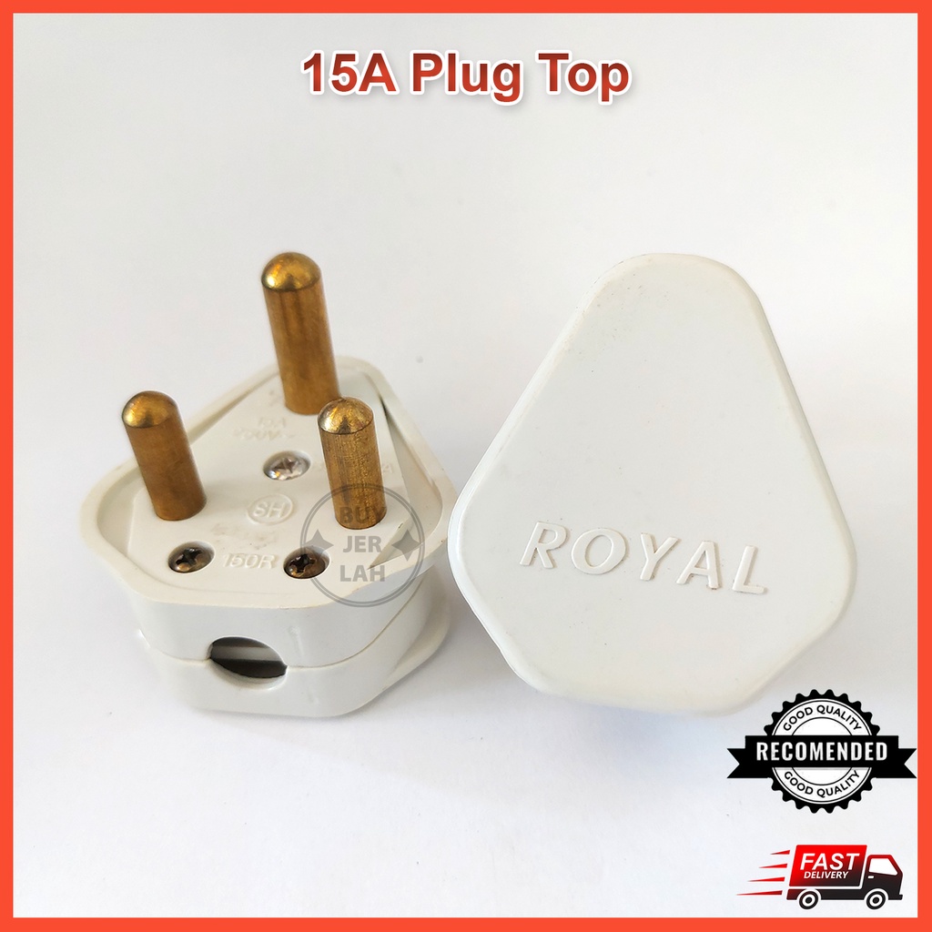 15A Round 3 Pin Plug Top Bakelite For Aircond Water Heater | Shopee ...