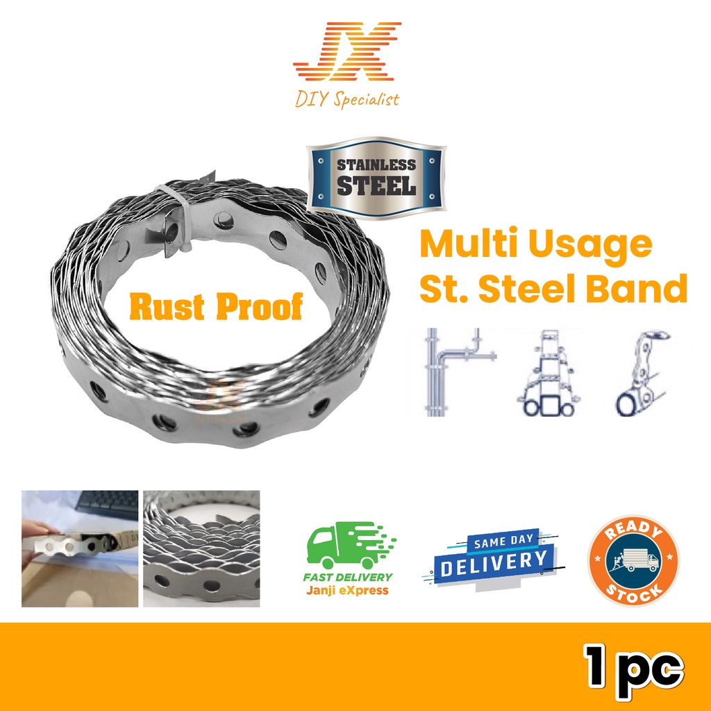 Multi Purpose Steel Band Bend Besi Stainless Steel Band 8 Meter 12MM ...